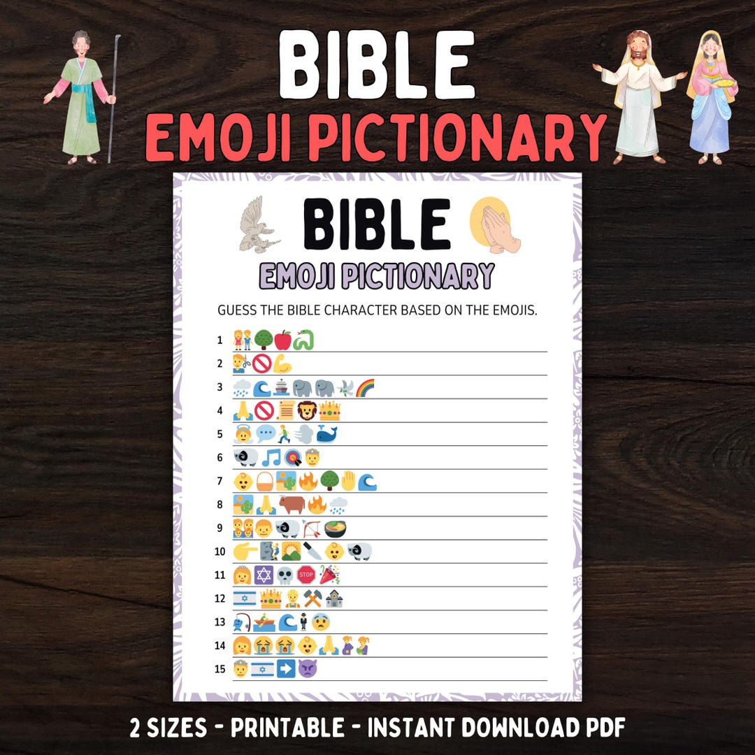Bible Emoji Pictionary Game: Printable Christian Trivia (PDF) - Etsy