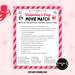 Valentines Day Movie Match Game, Printable Valentines Movie Trivia Game ...