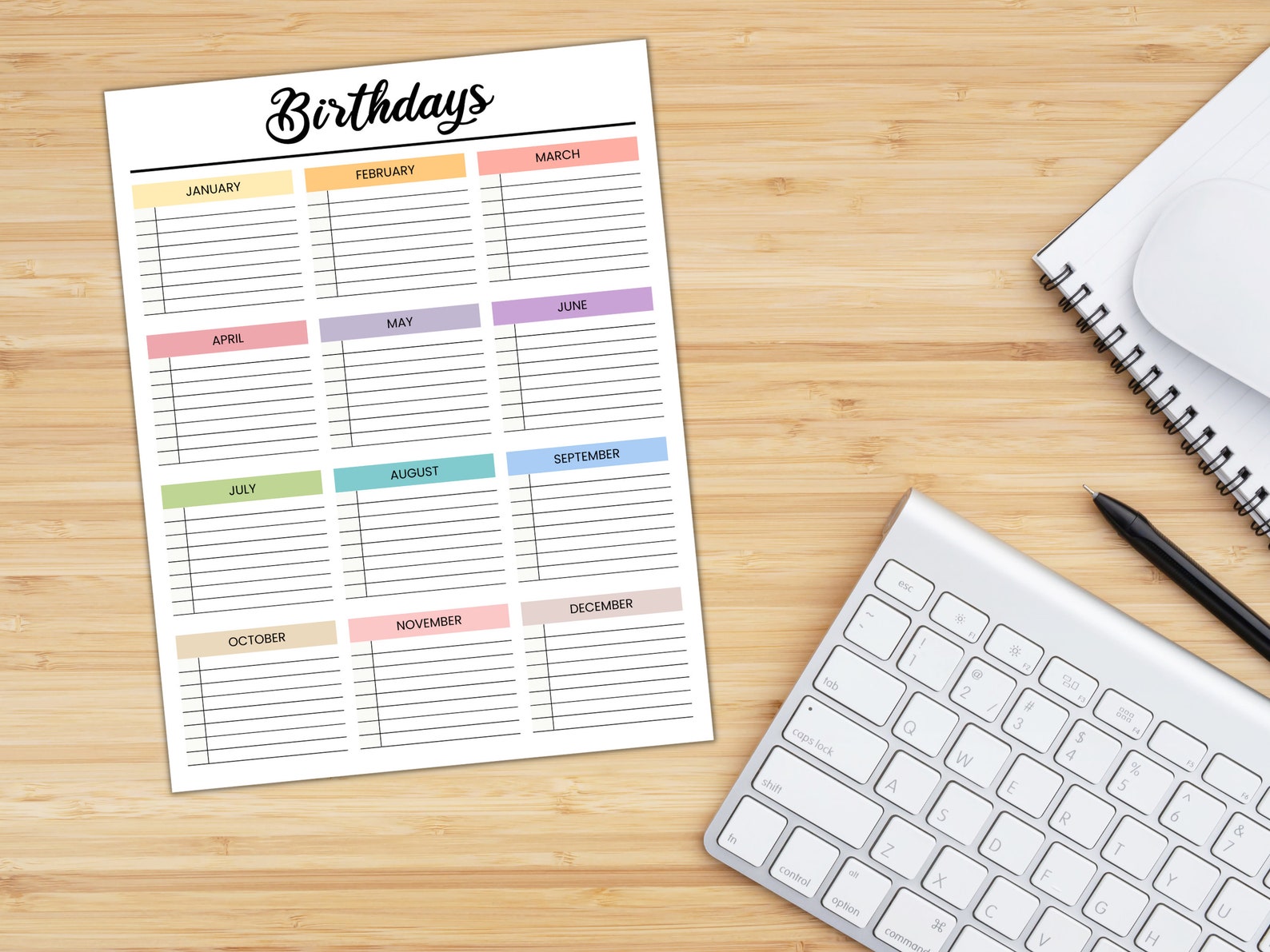 Editable Birthday Tracker, Printable Birthday List, Birthday Reminder ...