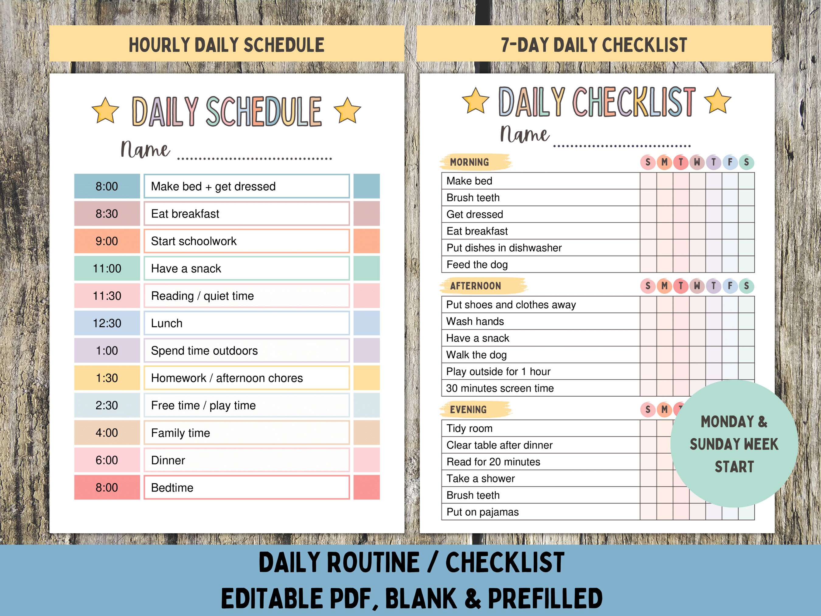 Editable Kids Chore Charts Allowance Reward Chart Screen - Etsy