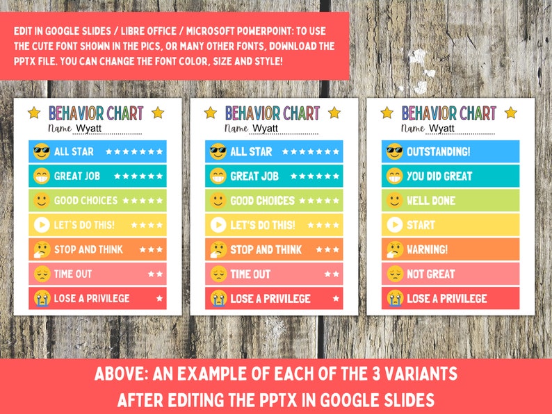 Printable Behavior Chart for Kids: Colorful Classroom Management (PDF ...