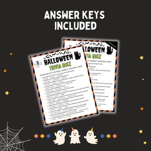 Halloween Trivia Quiz, Printable Halloween Party Games, Trivia Game ...
