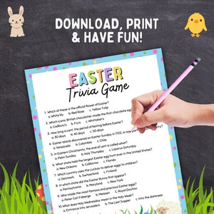 Easter Trivia Game, Printable Easter Game, Easter Activity for Kids ...