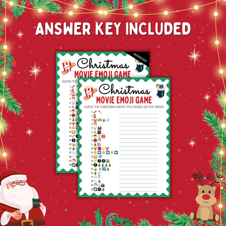 Christmas Movie Emoji Pictionary, Christmas Movie Emoji Game, Fun ...