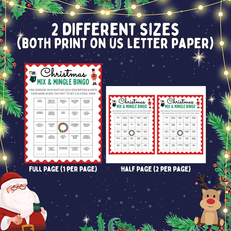 Christmas Mix and Mingle Bingo Game, Find the Guest Bingo, Printable ...