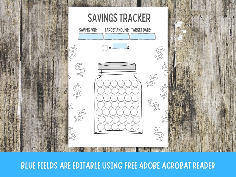 Kids Savings Tracker: Fun Budgeting Challenge (editable PDF) - Etsy