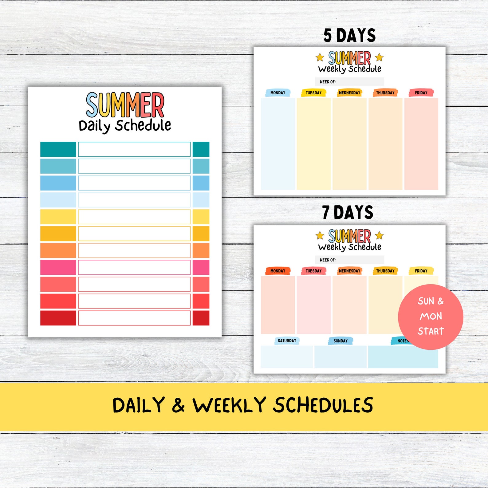 Printable Editable 2024 SUMMER Planner Bundle, Summer Checklist ...