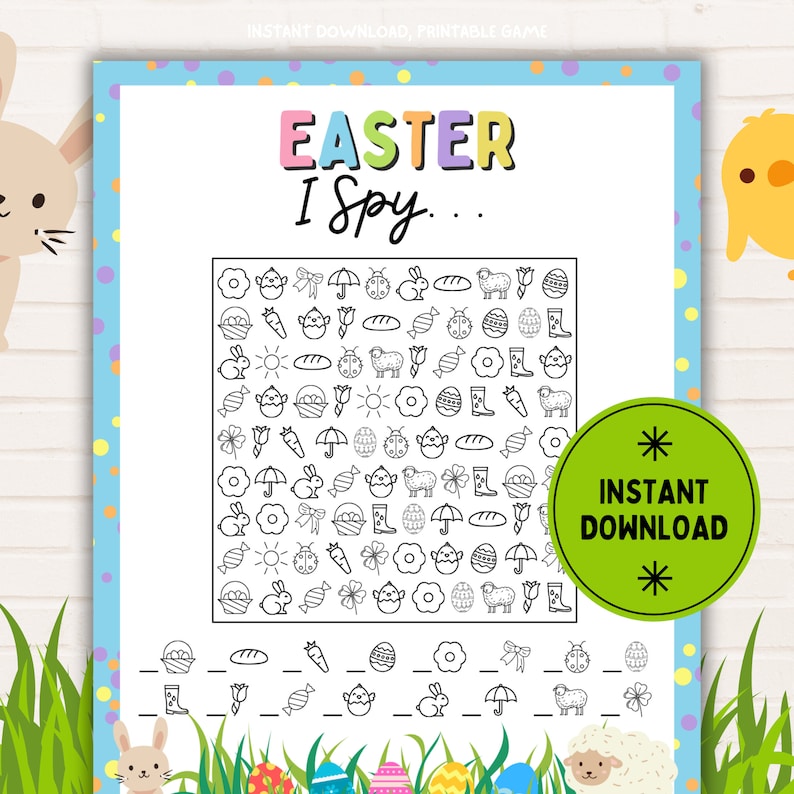 Easter I Spy, Printable Easter Game, Easter Party Game, Easter Activity ...