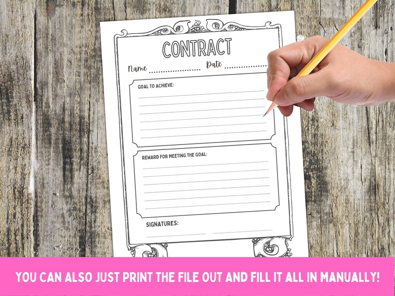 Printable Behavior Contract: Editable Parent-kids Agreement (PDF) - Etsy
