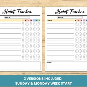 Weekly Habit Tracker Printable: Editable Fillable PDF Template - Etsy