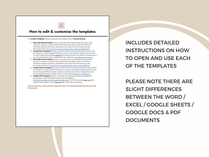 Invoice Template for Small Business, Printable, Digital Download ...