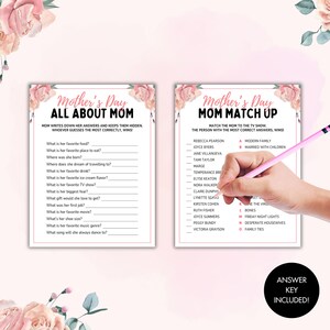 Mothers Day Printable Games, Mothers Day Game Bundle, Mothers Day Party ...