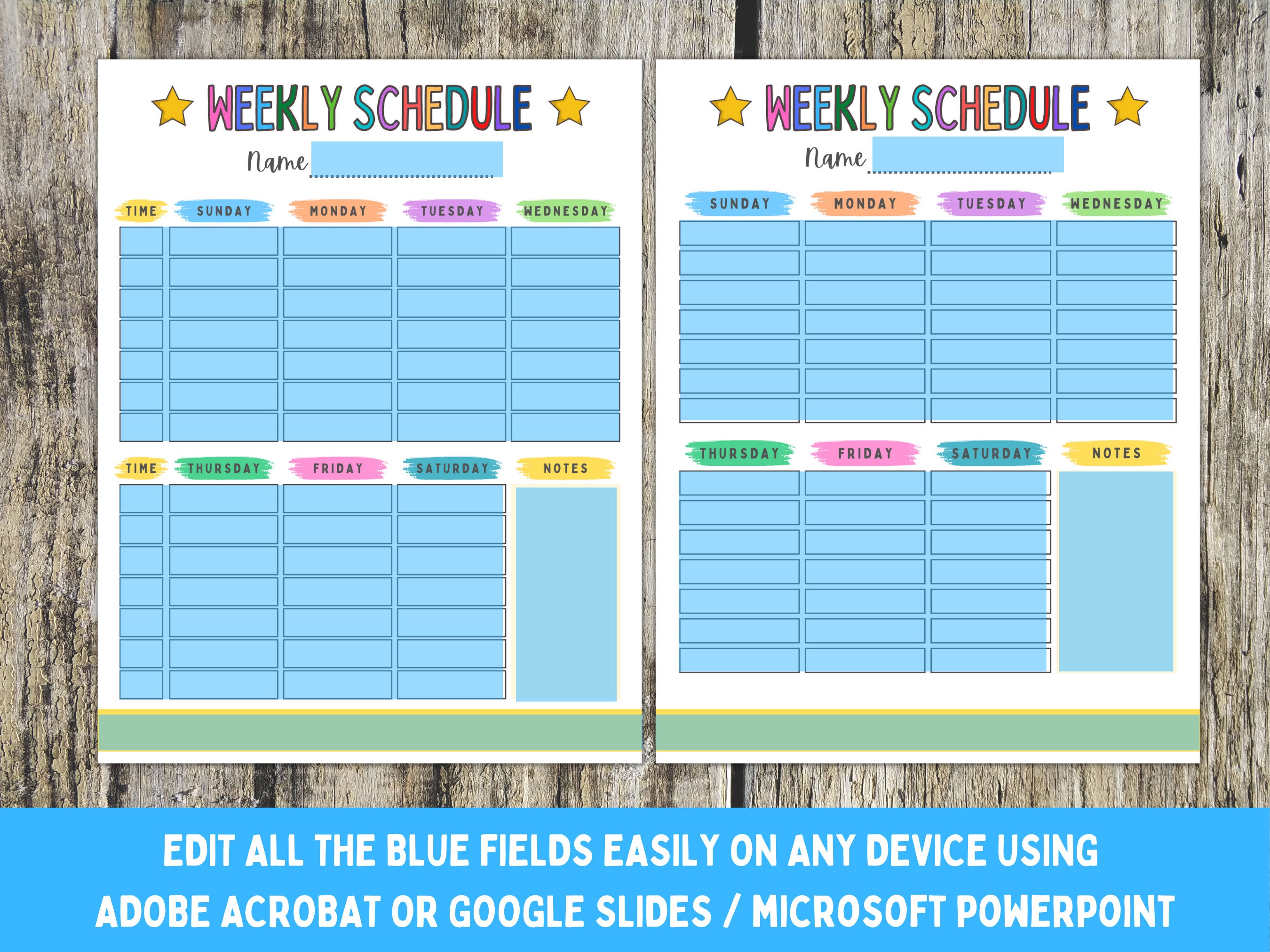 Kids Weekly Schedule: Editable Homeschool Planner (digital PDF/PPTX) - Etsy