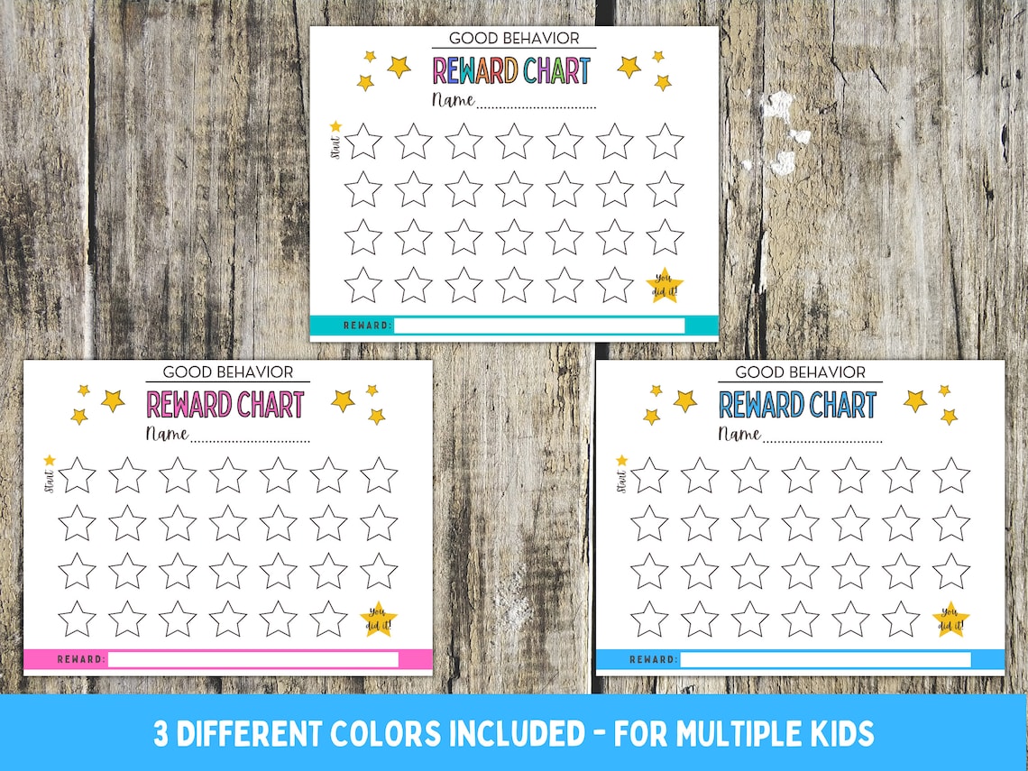 Editable Behavior Reward Chart for Kids: Printable Star Tracker ...