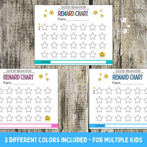 Editable Behavior Reward Chart for Kids: Printable Star Tracker ...
