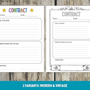 Printable Behavior Contract: Editable Parent-kids Agreement (PDF) - Etsy