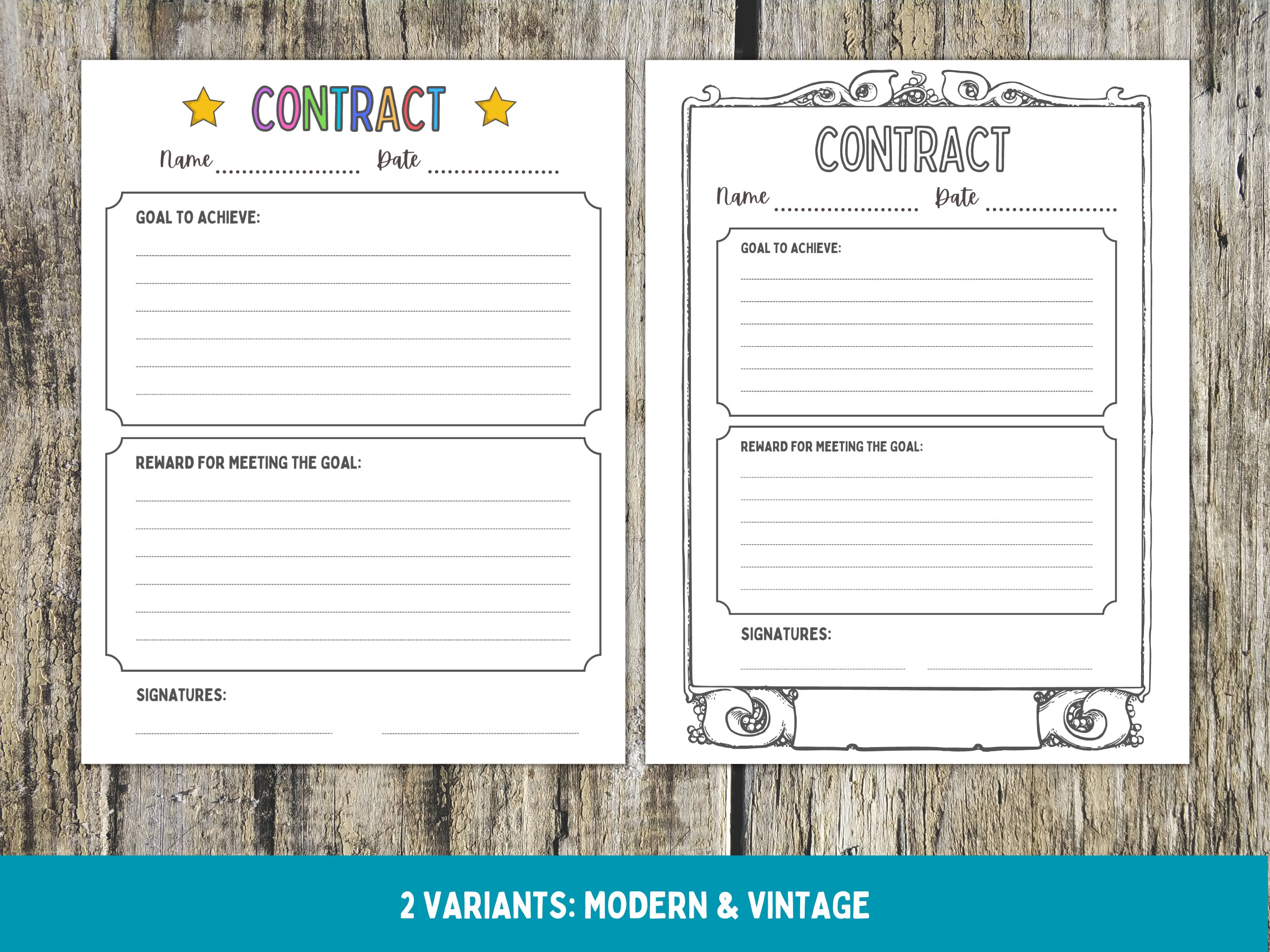 Printable Behavior Contract: Editable Parent-kids Agreement (PDF) - Etsy