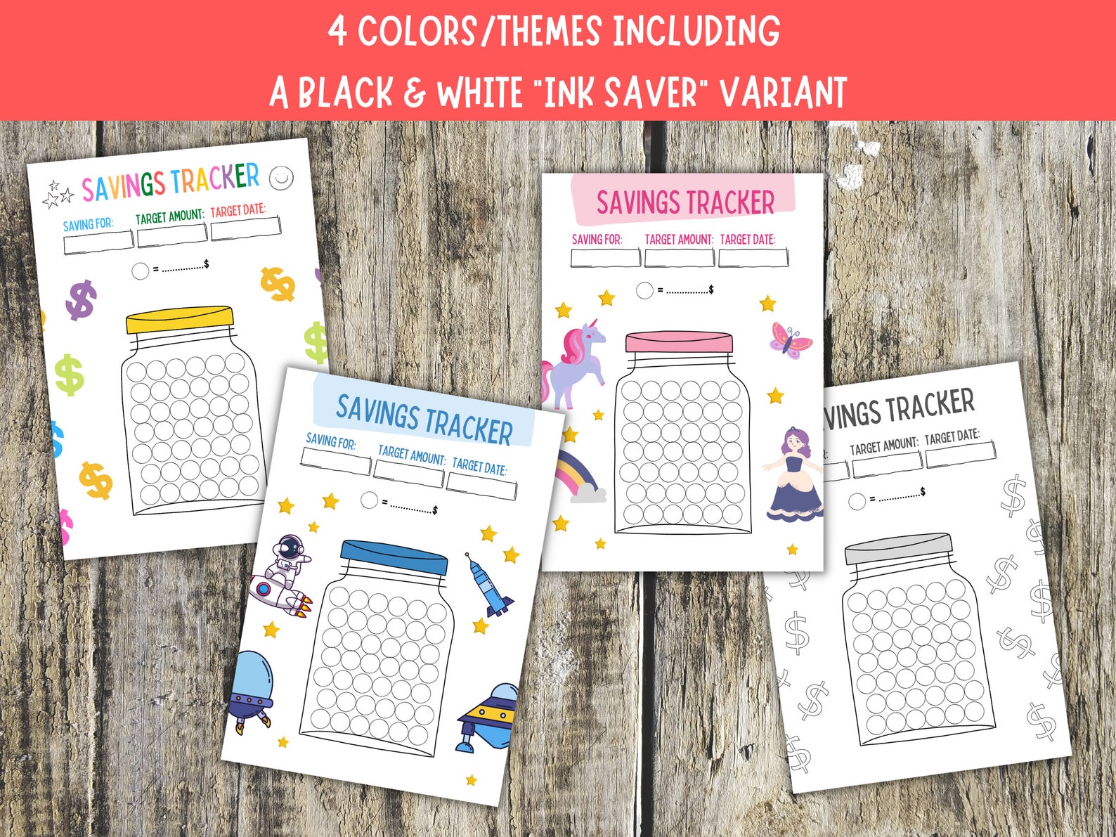 Kids Savings Tracker: Fun Budgeting Challenge (editable PDF) - Etsy