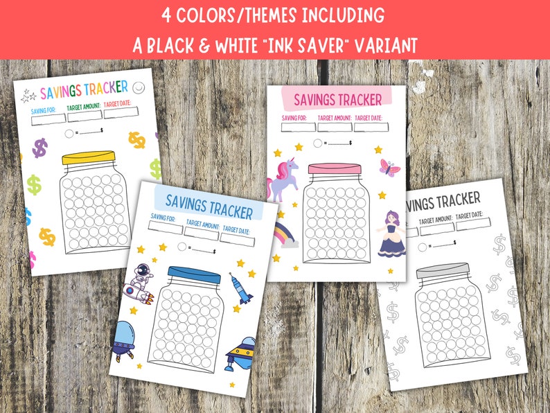 Kids Savings Tracker: Fun Budgeting Challenge (editable PDF) - Etsy