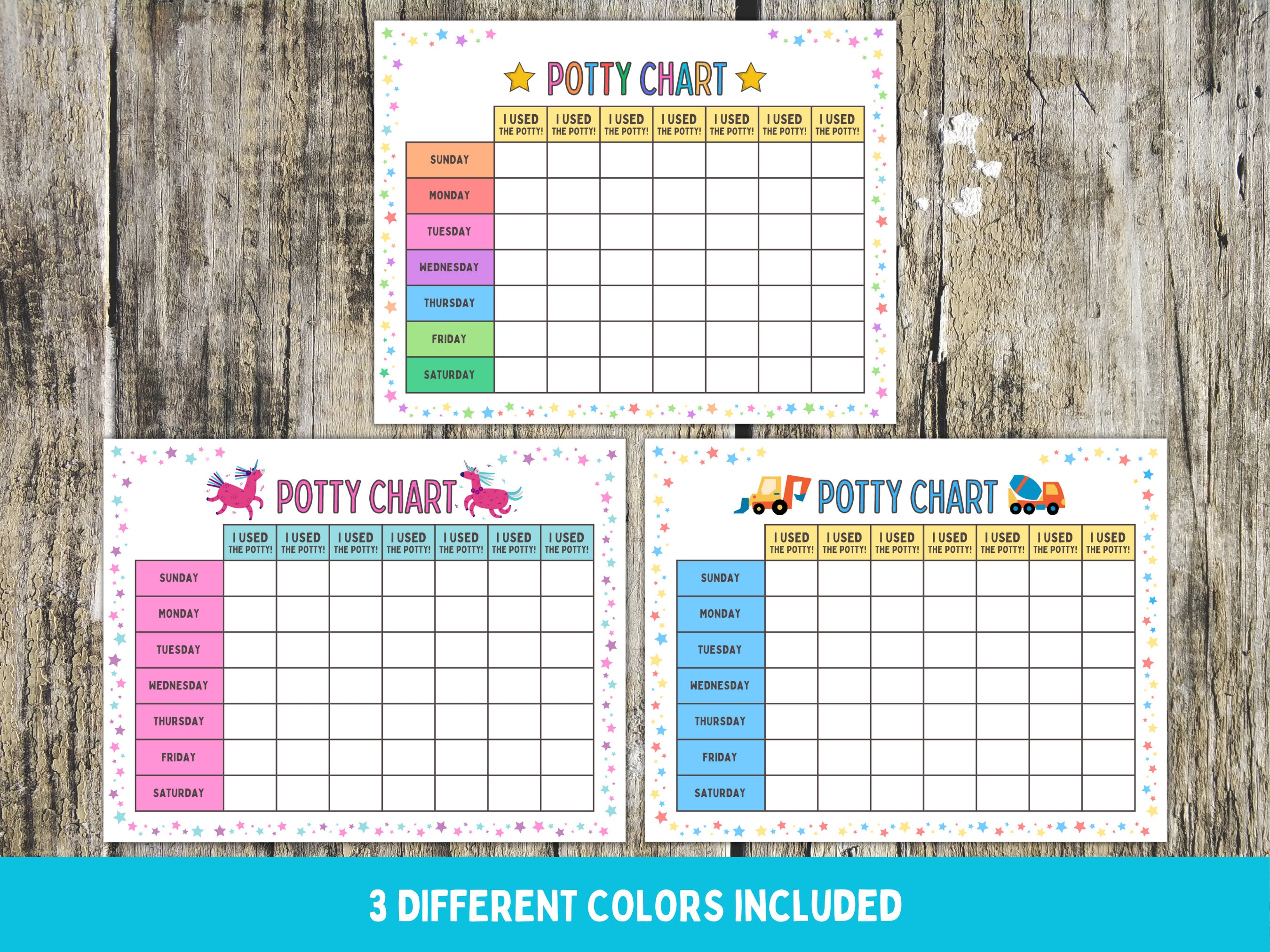 Potty Training Chart, Kids Potty Chart, Printable Potty Training ...