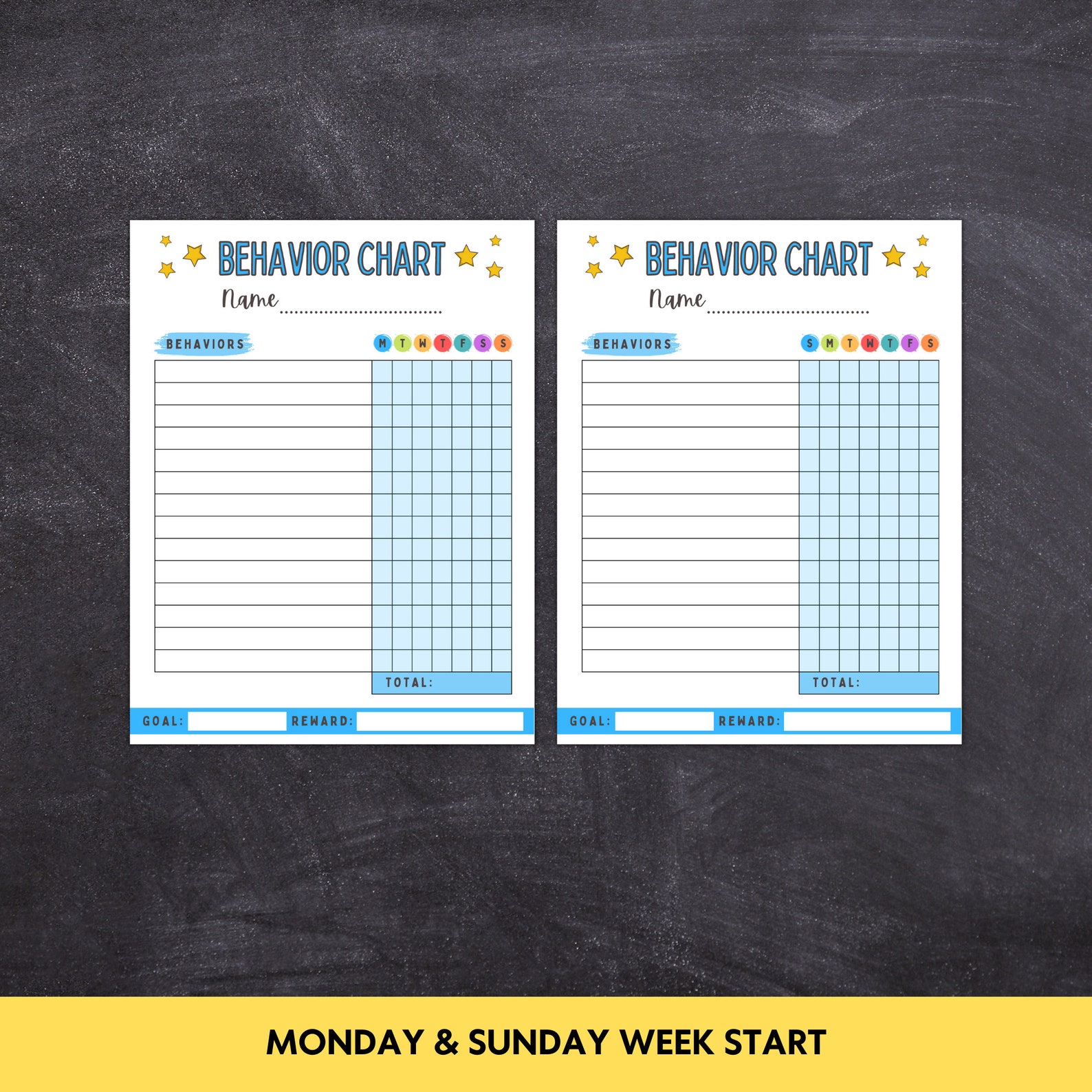 Editable Behavior Chart for Kids, Printable Behavior Chart, Toddler ...