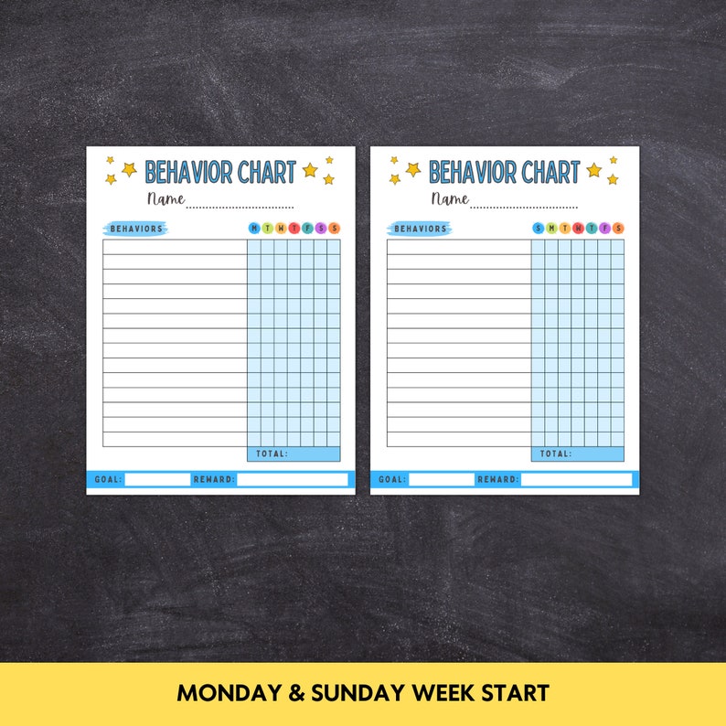 Editable Behavior Chart for Kids, Printable Behavior Chart, Toddler ...