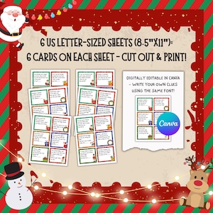Christmas Scavenger Hunt Riddles, Printable Christmas Games, Party ...