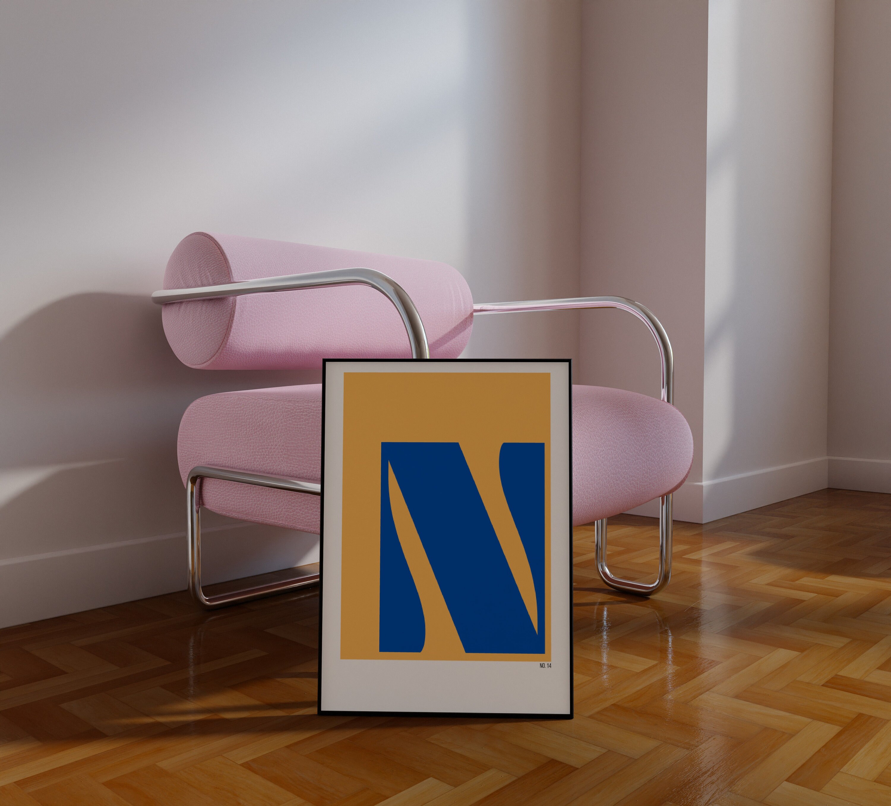 Printable Letter Initial Posters, Monogram Wall Art, Letter N Initial ...