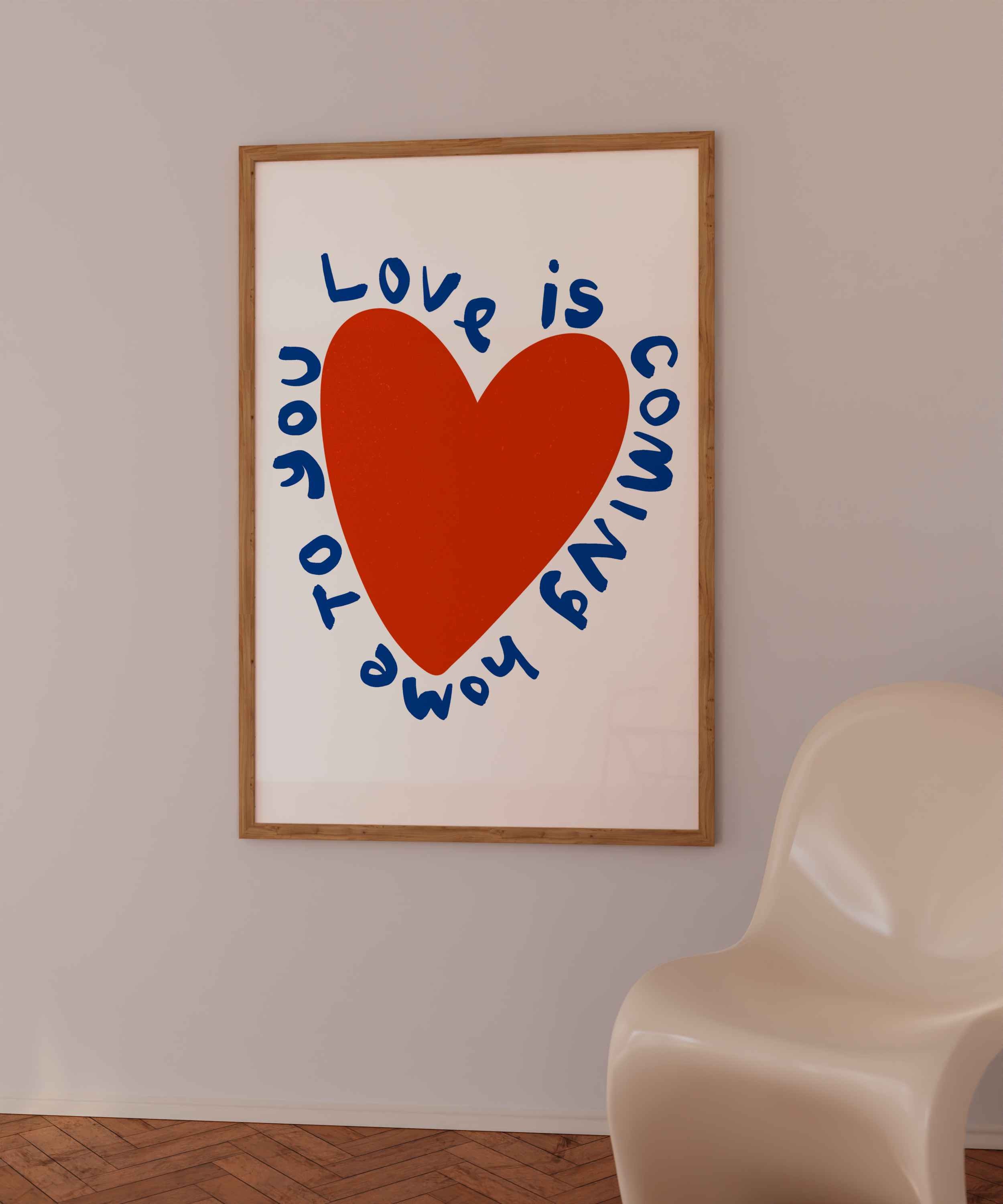 Love Quote Heart Art Print, Red Home Decor (digital Download) - Etsy