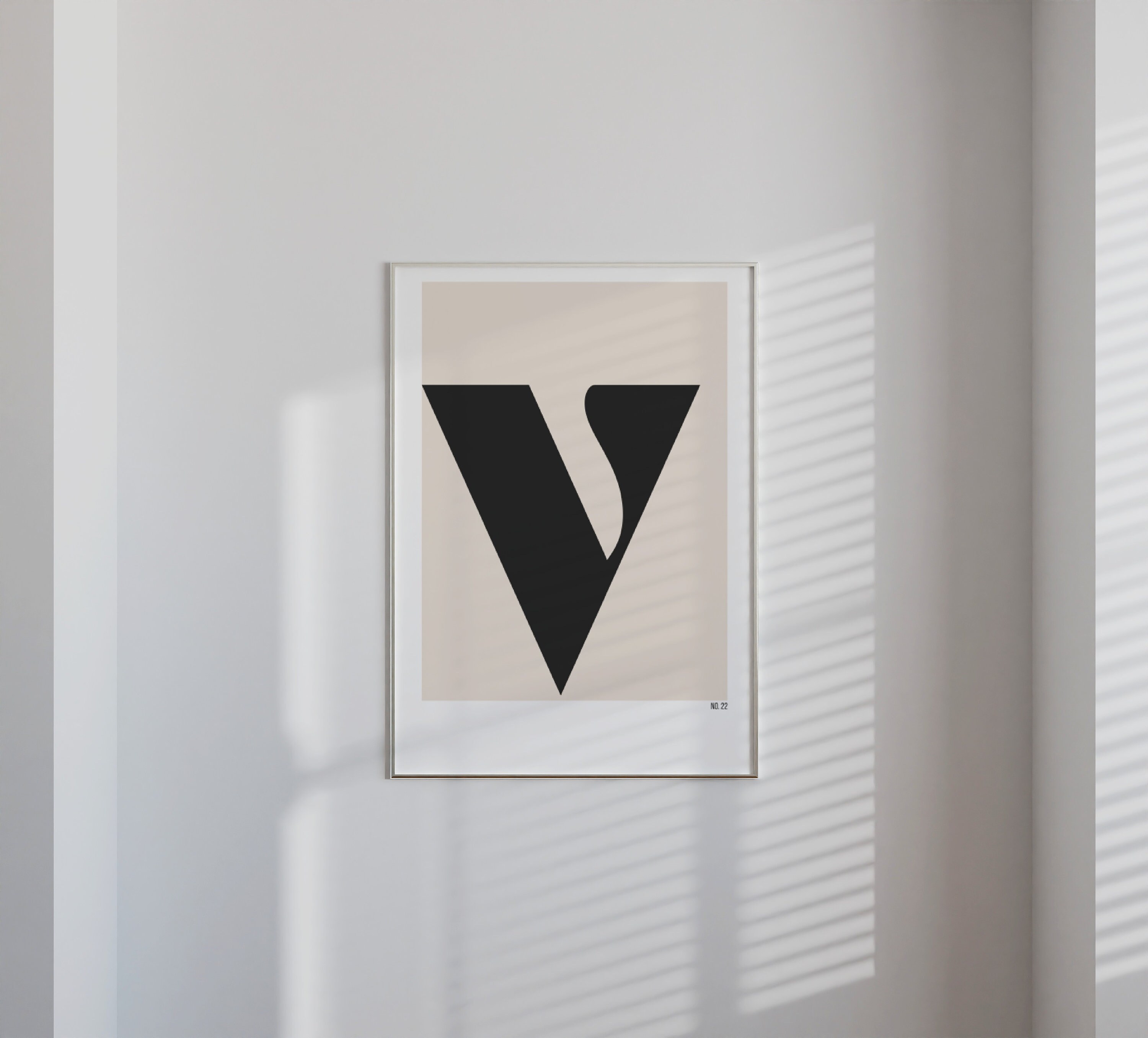 Printable Letter Initial Posters, Monogram Wall Art, Letter V Initial ...