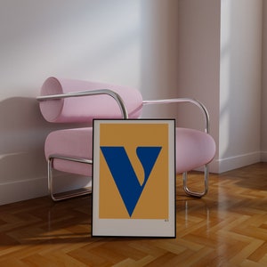 Printable Letter Initial Posters, Monogram Wall Art, Letter V Initial ...