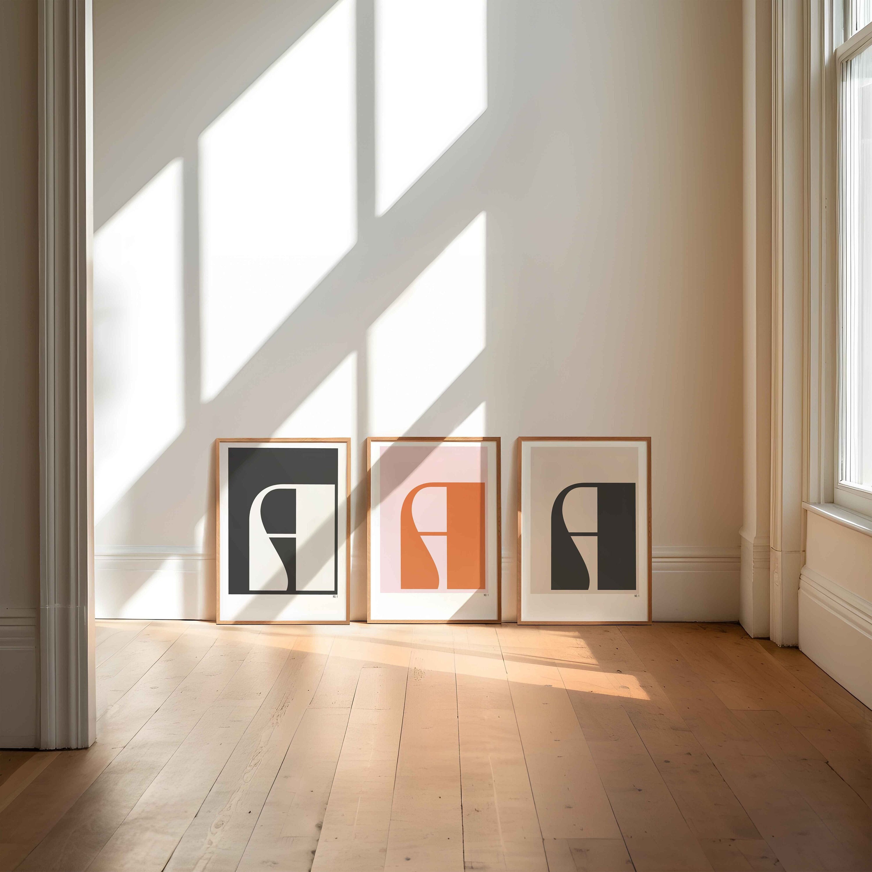 Printable Letter Initial Posters, Monogram Wall Art, Letter A Initial ...