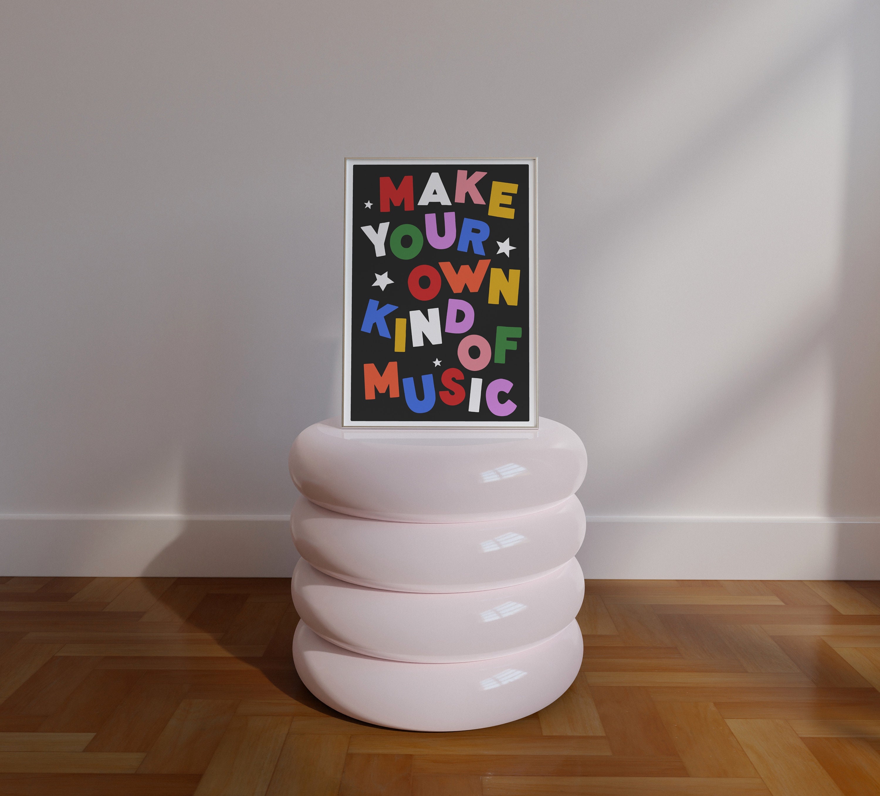 Colorful Quote Wall Art, Bold Rainbow Home Decor, Song Lyrics Art Print ...