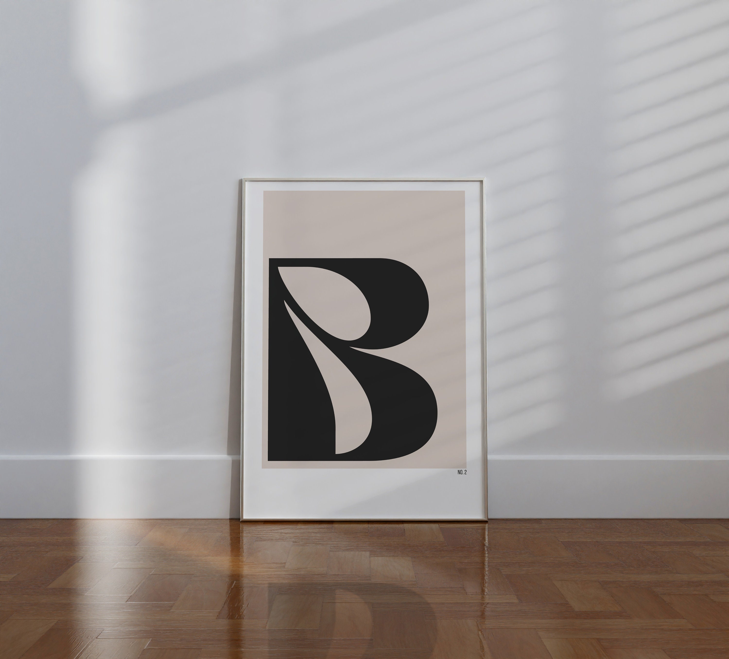 Printable Letter Initial Posters, Monogram Wall Art, Letter B Initial Art Print, Set of 3 Print ...