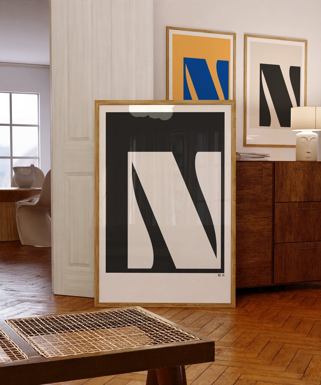 Printable Letter Initial Posters, Monogram Wall Art, Letter N Initial ...