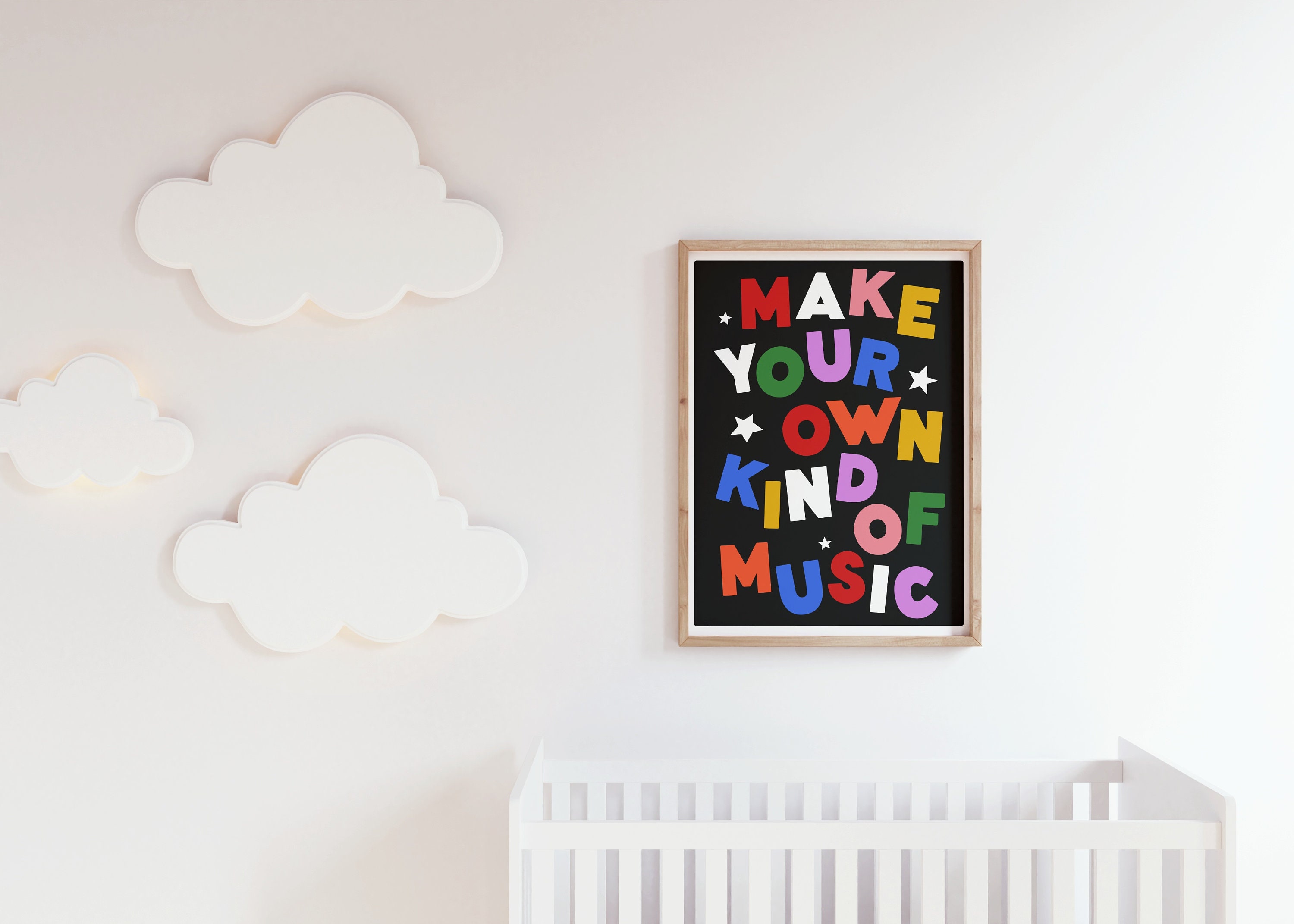 Colorful Quote Wall Art, Bold Rainbow Home Decor, Song Lyrics Art Print ...