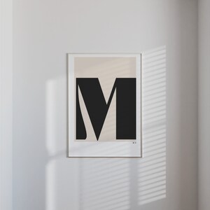 Printable Letter Initial Posters, Monogram Wall Art, Letter M Initial ...