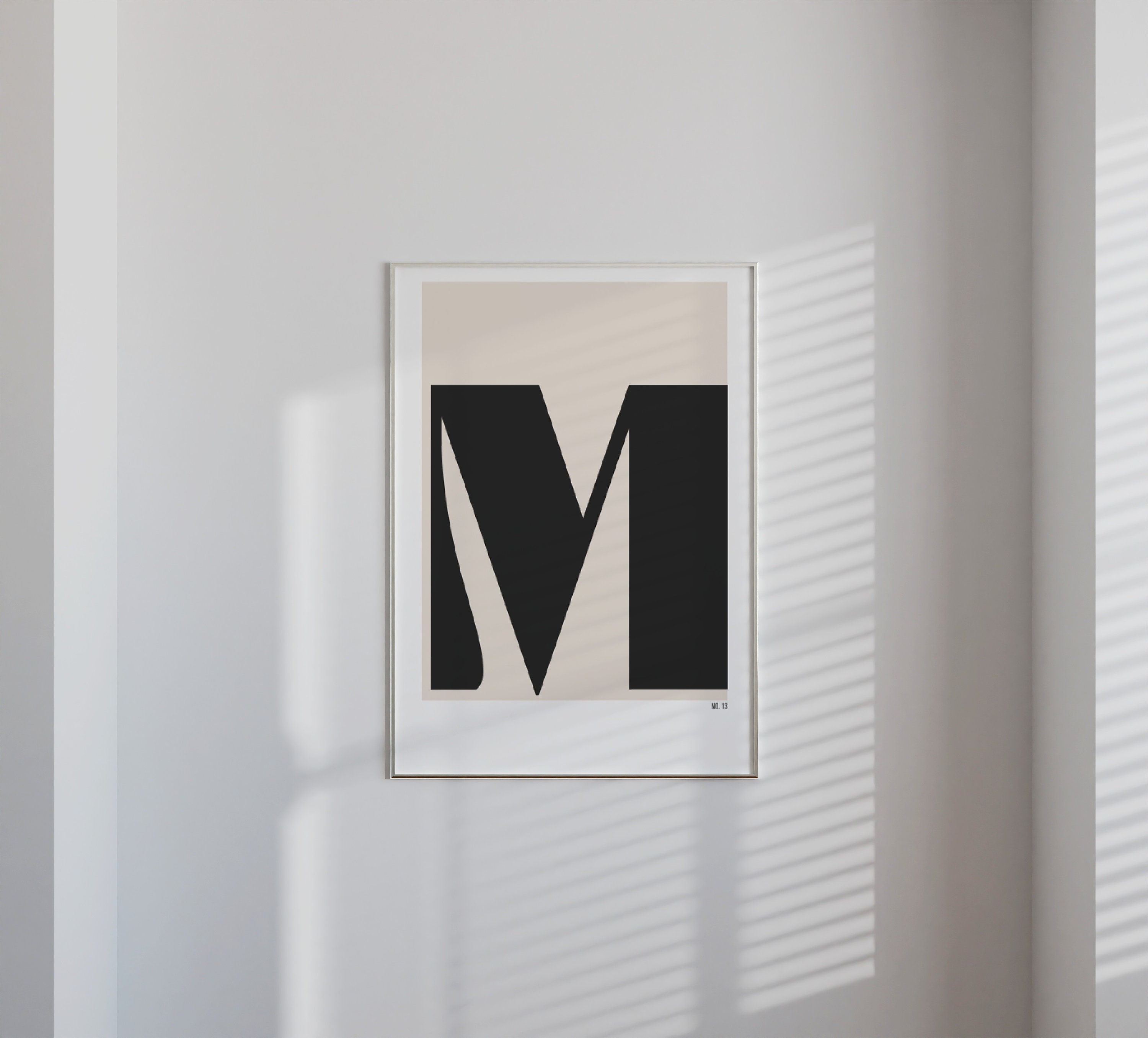 Printable Letter Initial Posters, Monogram Wall Art, Letter M Initial ...