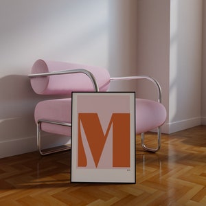 Printable Letter Initial Posters, Monogram Wall Art, Letter M Initial ...