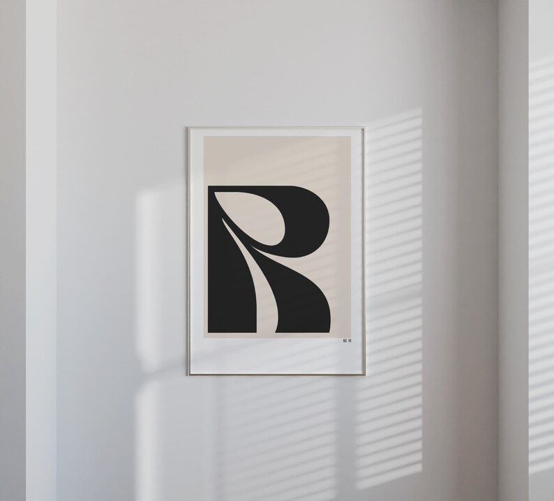 Printable Letter Initial Posters, Monogram Wall Art, Letter R Initial ...