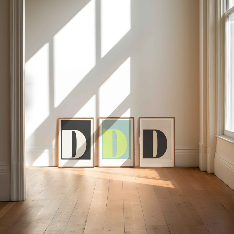 Letter D Initial Art Print, Monogram Wall Decor (digital Download) - Etsy