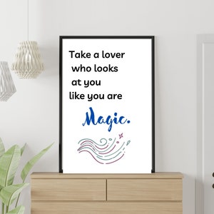 Looks at You Like Magic Printable Poster. A Digital Download!quote Wall ...