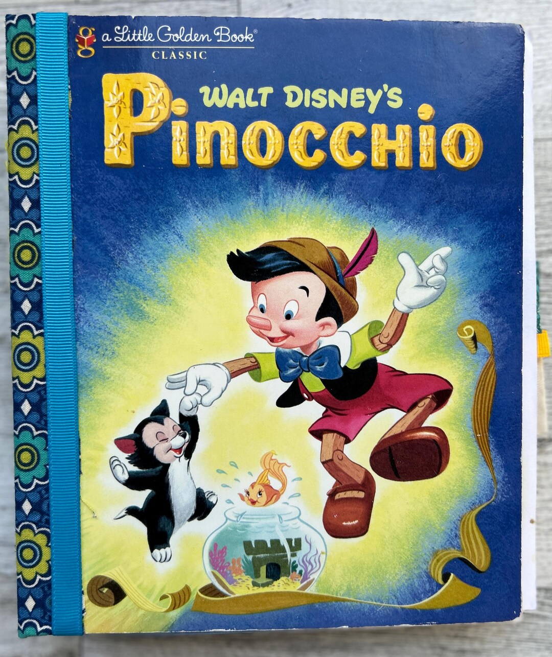 Hand Altered Journal PINOCCHIO 1953 Little Golden Book (blue) - Etsy