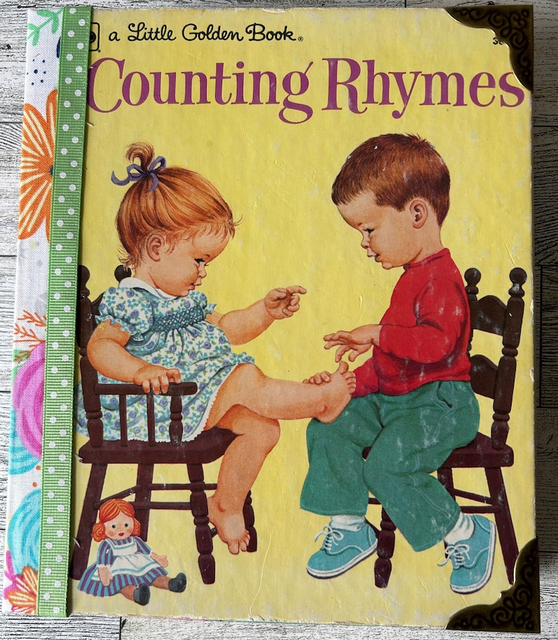 Hand Altered Journal -COUNTING RHYMES Little Golden Book - Etsy