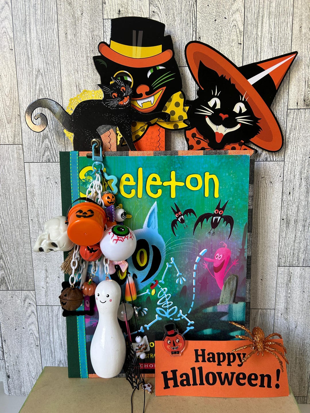 Upcycled Hand Altered Journal - BOO-TI-FUL Bundle - Skeleton Cat - Etsy UK
