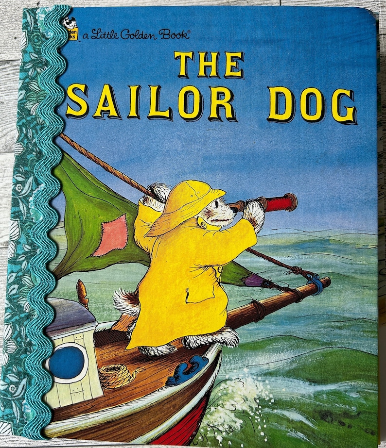 Upcycled Hand Altered Journal - THE SAILOR DOG Little Golden Book - Etsy