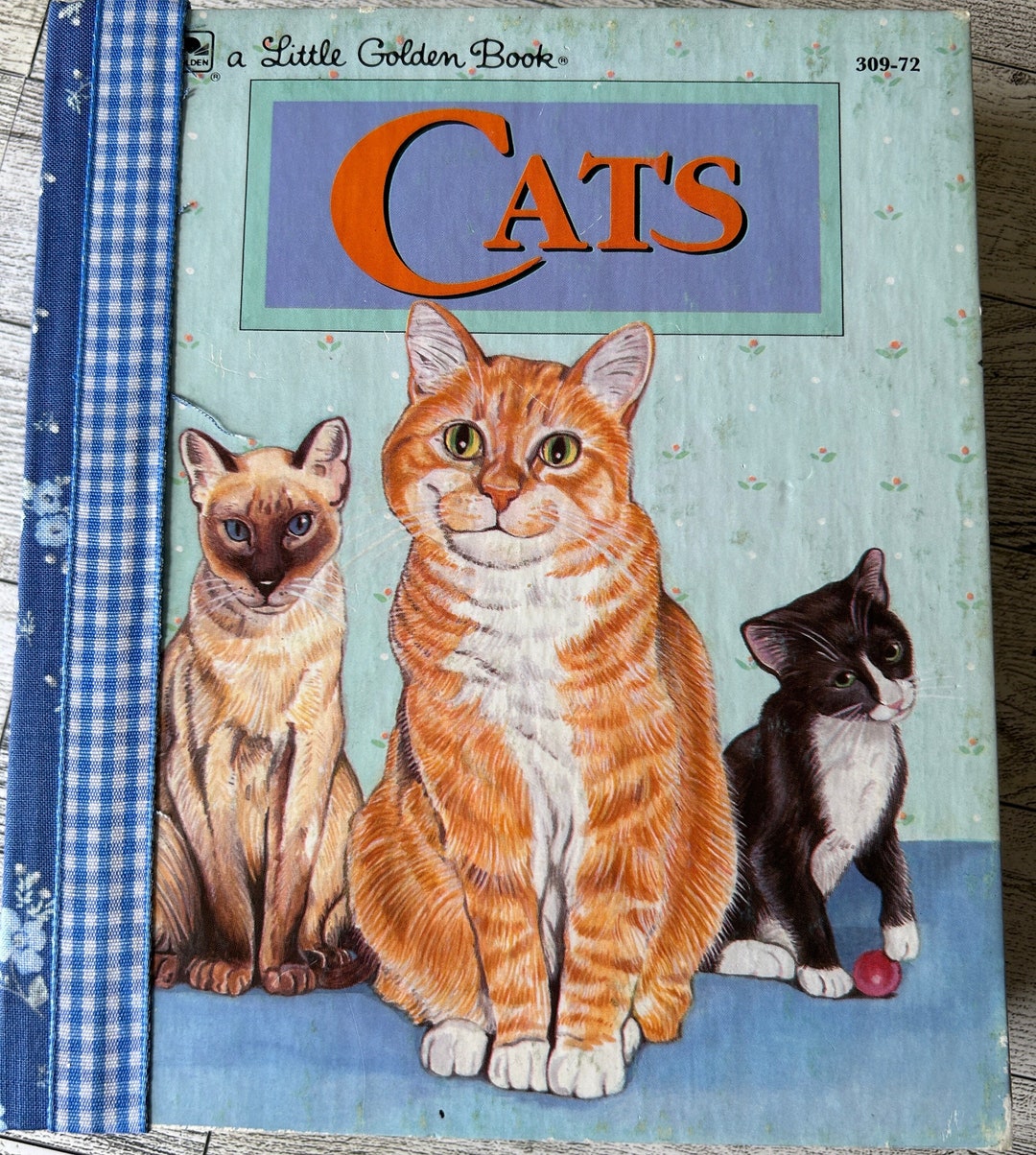 Handmade Journal CATS Little Golden Book (blue) - Etsy