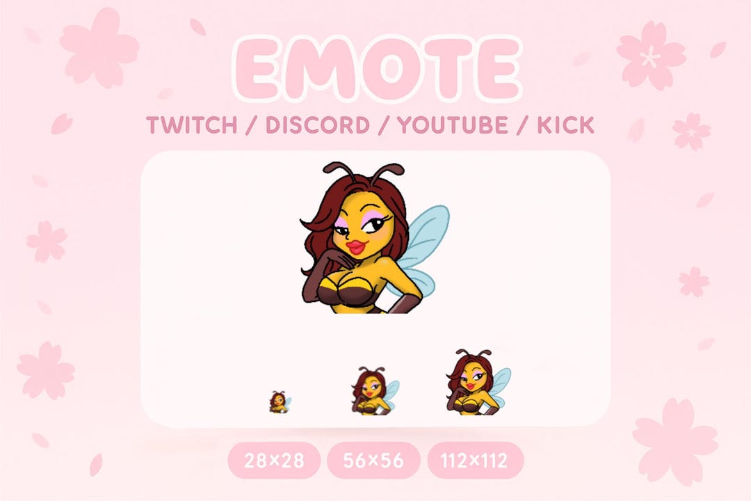 Sexy Bee Emote | Cute Sassy Bee Twitch & Discord Emote | Streamer ...