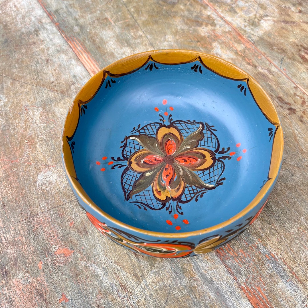 Wooden Norwegian Rosemaling Bowl / Made in Norway - Etsy