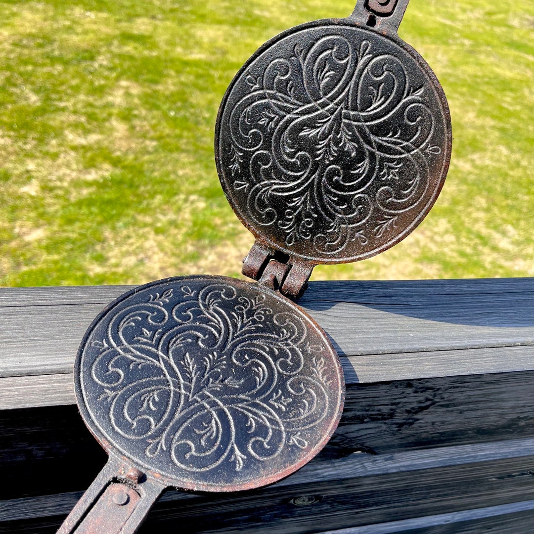 Vintage Waffle Maker Jotul / Vintage Norwegian Waffle Iron / Old Metal ...